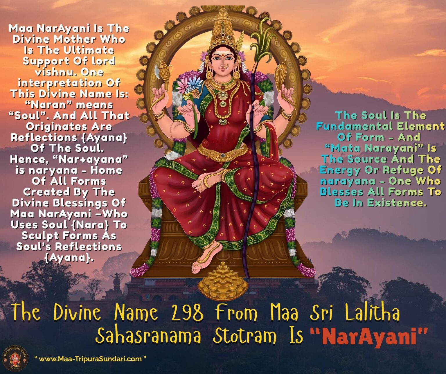 The Divine Name 298 From Maa Sri Lalitha SahasraNama Stotram Is ...